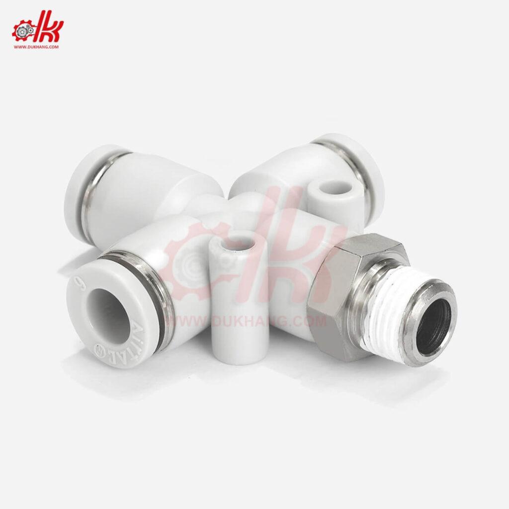 Ngã Tư Nối Hơi khí Nén AIRTAC PZB4 PZB6 PZB8 PZB10 PZB12 - Vật tư công nghiệp - Dủ Khang